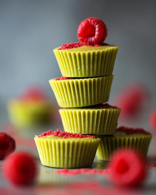 Matcha White Chocolate And Raspberry Jam Cups Recipe | The Feedfeed