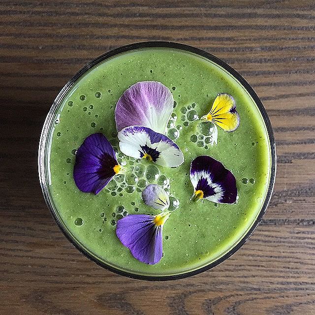 Green Smoothie With Edible Flowers by judy.kim | Quick & Easy Recipe ...