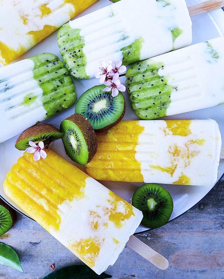 Kiwi And Orange Coconut Cream Popsicles Recipe | The Feedfeed