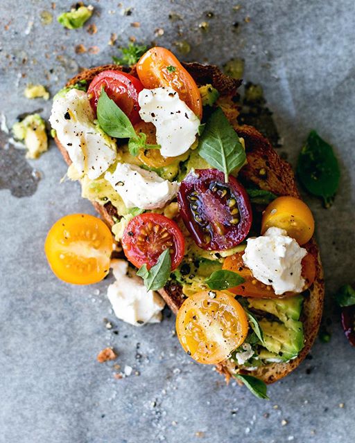 Sourdough With Avocado, Cherry Tomatoes & Labneh Recipe | The Feedfeed