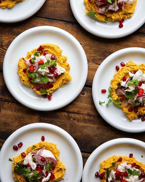 Roasted Carrot Hummus With Cod Ceviche Recipe | The Feedfeed