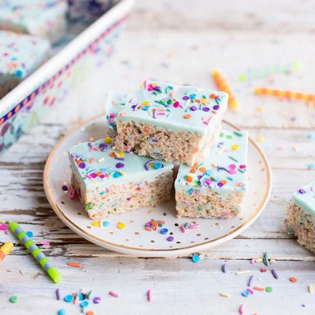 Rainbow Sprinkle Puffed Rice Treats Recipe | The Feedfeed