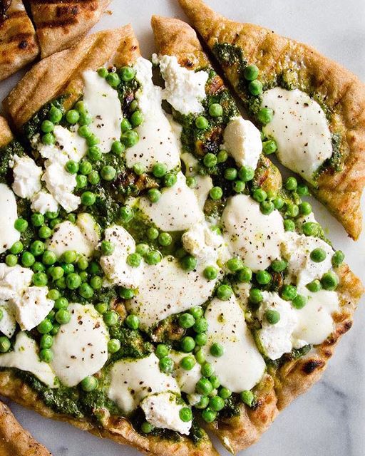 Spring Pea Pizza With Basil Vinaigrette Recipe | The Feedfeed