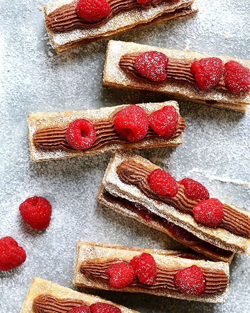 Napoleons With Raspberry And Chocolate Cream Recipe | The Feedfeed