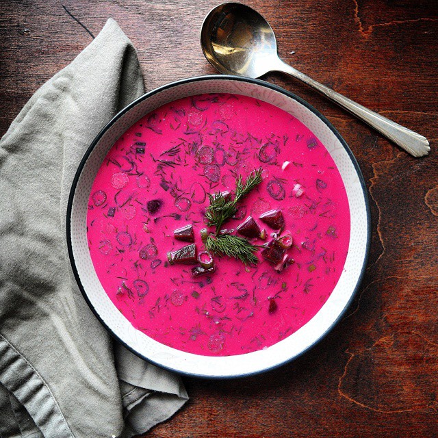 Cold Borscht With Dill, Scallions And Yogurt Recipe | The Feedfeed