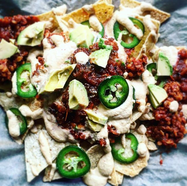 Smoky Red Lentil Nachos with Chipotle Cashew Cheese Sauce Recipe | The ...