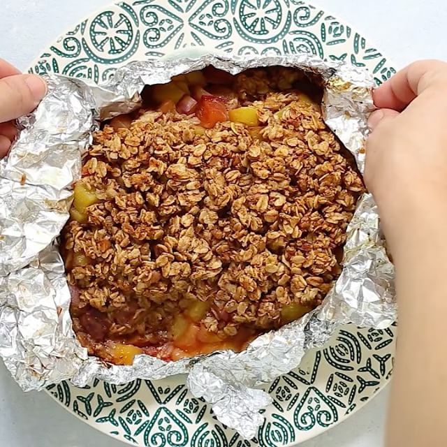 Peach Crumble Foil Packet Recipe | The Feedfeed