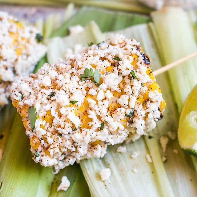 Mexican Street Corn (crema, Cojita Cheese, Lime, And Chili Powder ...