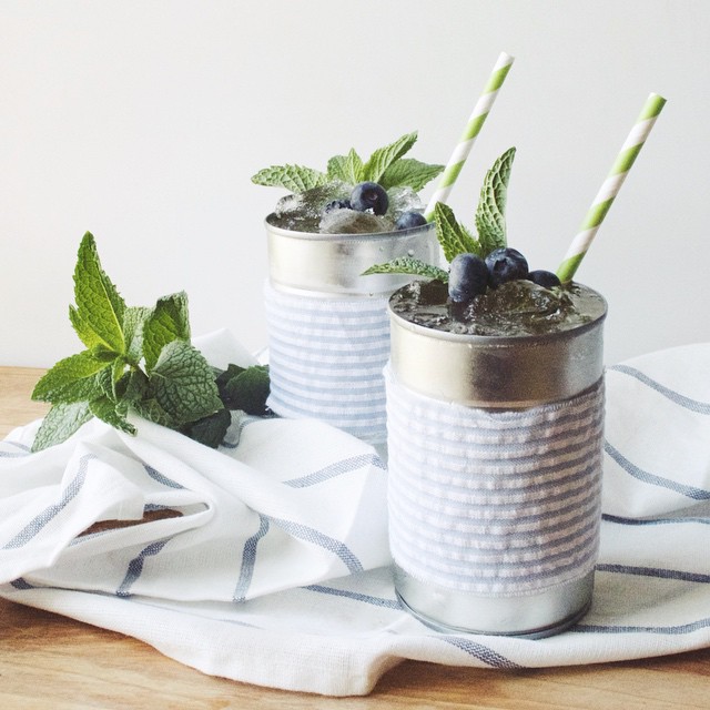 Tin Can Blueberry Mint Juleps Recipe | The Feedfeed