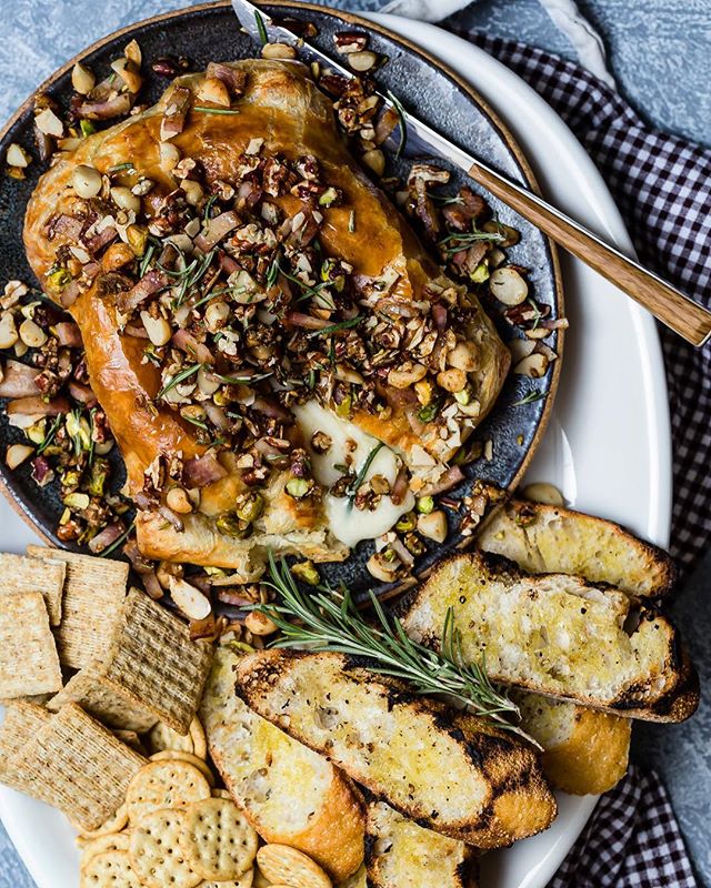 Puff Pastry Baked Brie Topped With Candied Nuts Recipe | The Feedfeed