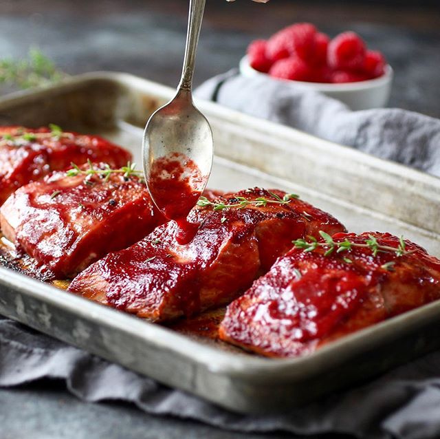 Raspberry Balsamic Glazed Salmon Recipe | The Feedfeed