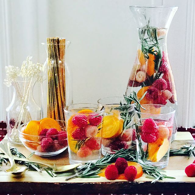 Raspberry, Persimmon And Rosemary Infused Water Recipe | The Feedfeed