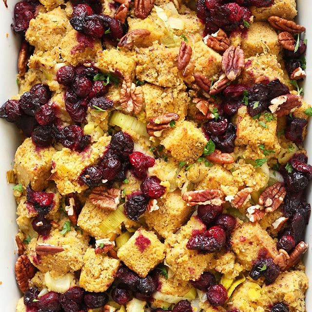 Cornbread Stuffing With Sauteed Onions, Cranberries And Pecans Recipe | The Feedfeed