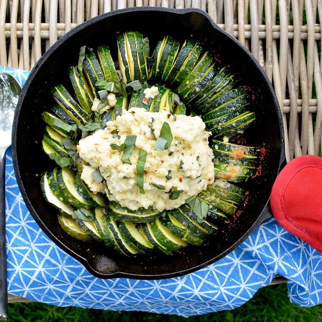 Grilled Hasselback Zucchini With Ricotta, Sage & Basil Recipe | The ...
