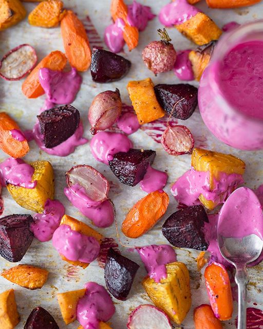 Roasted Root Vegetables With Beetroot Aioli Recipe | The Feedfeed