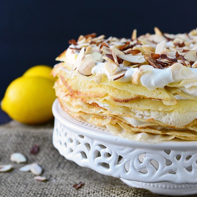 Stacked Crepes With Meyer Lemon Ricotta & Limoncello Whipped Cream ...