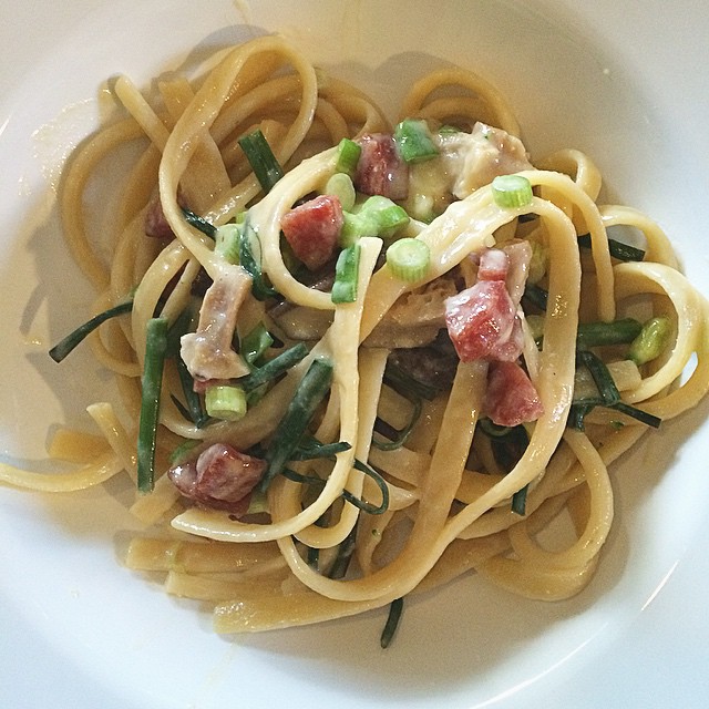 Asian Chinese Sausage Carbonara Recipe | The Feedfeed