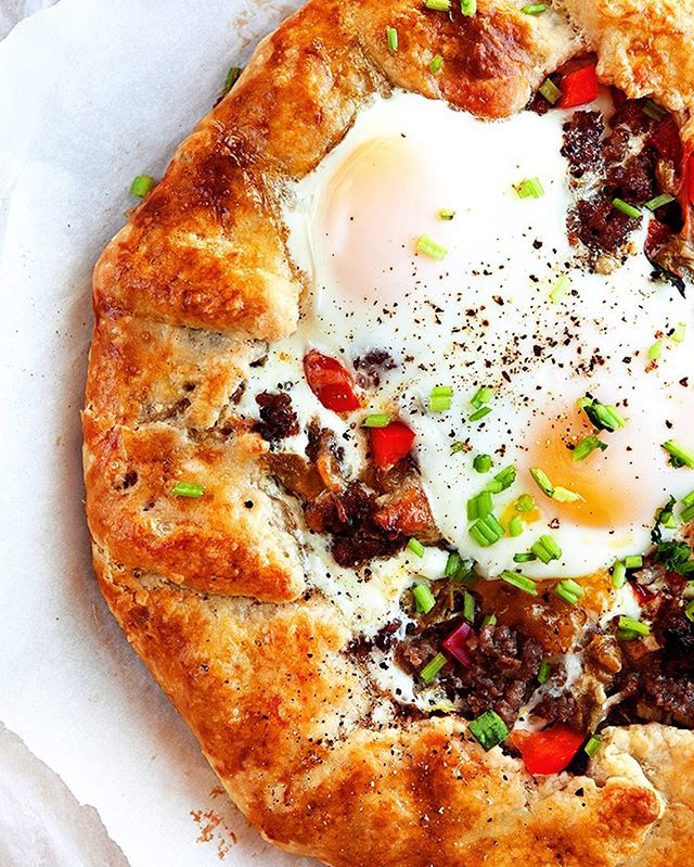 Pepper, Onion, Sausage, Egg And Cheese Breakfast Galette Recipe | The ...