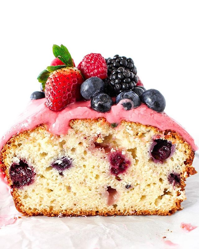 Berry Loaf Cake With Raspberry Icing Recipe | The Feedfeed