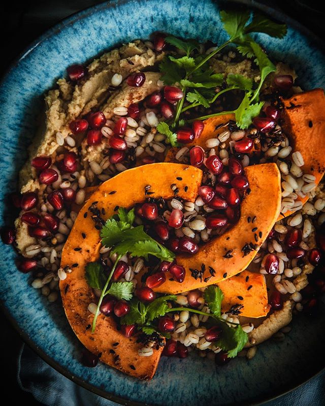 Roasted Squash And Pearl Barley Hummus Bowl Recipe | The Feedfeed