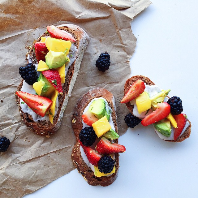 Fruit Salad Topped Toast Recipe | The Feedfeed