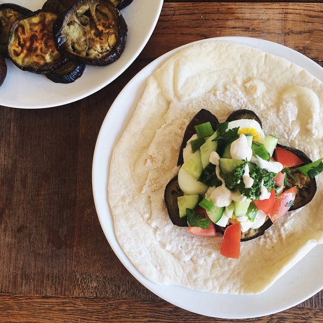 Sabih: Middle-eastern Wrap With Tahini, Aubergine, Egg, Cucumber ...