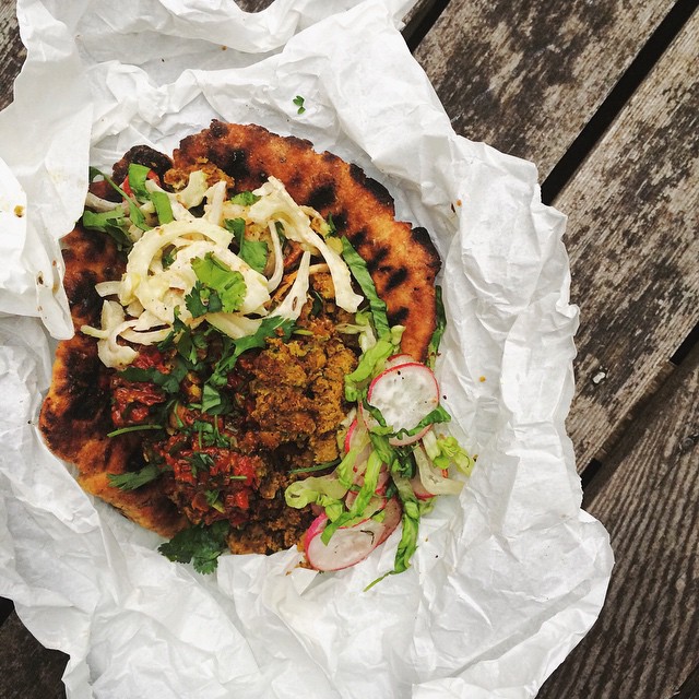 Quinoa Flatbread Falafel With Harissa, Fennel Salad And Radish Recipe ...
