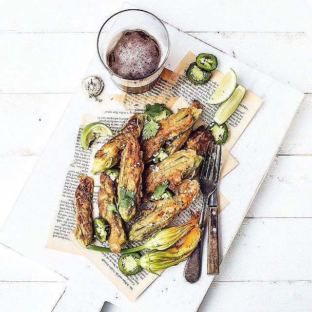 Beer Battered Squash Blossoms With Jalapeño Recipe | The Feedfeed