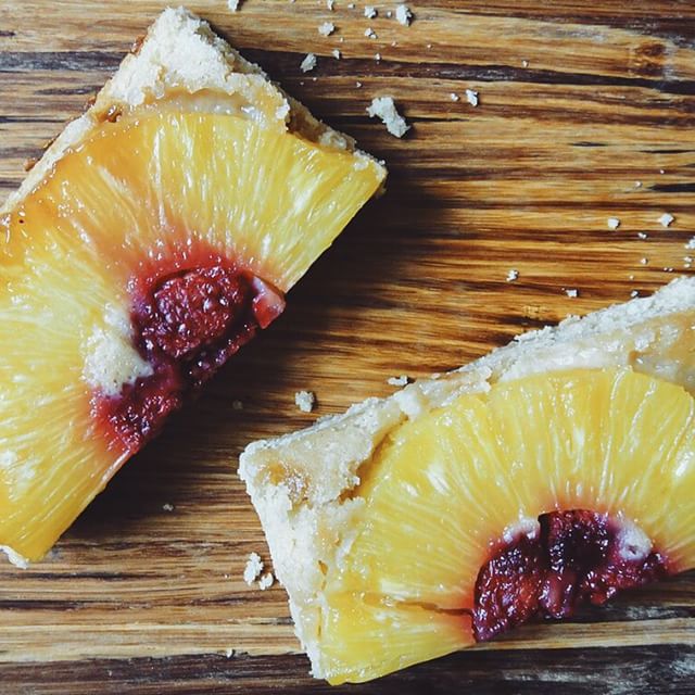 Pineapple Upside Down Cake With Boozy Raspberries Recipe | The Feedfeed