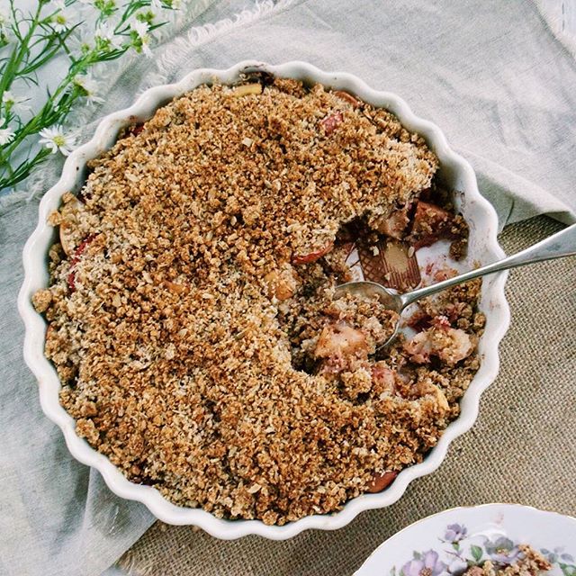 Apple & Rhubarb Crumble Recipe | The Feedfeed