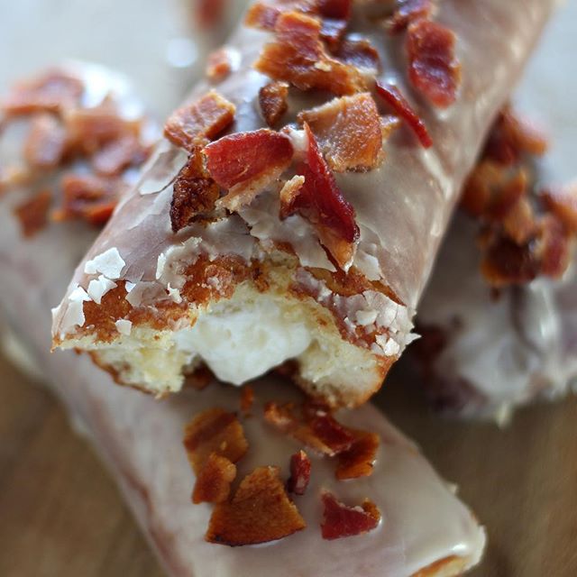 Maple-bacon Doughnuts With Bourbon Cream & Maple Glaze Recipe | The ...