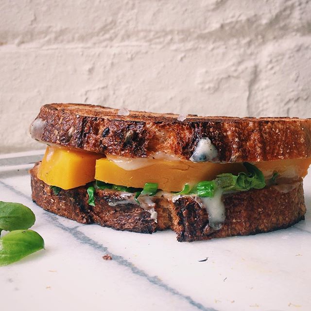 Pumpkin, Basil, Rocket And Provolone Toasted Sandwich Recipe | The Feedfeed