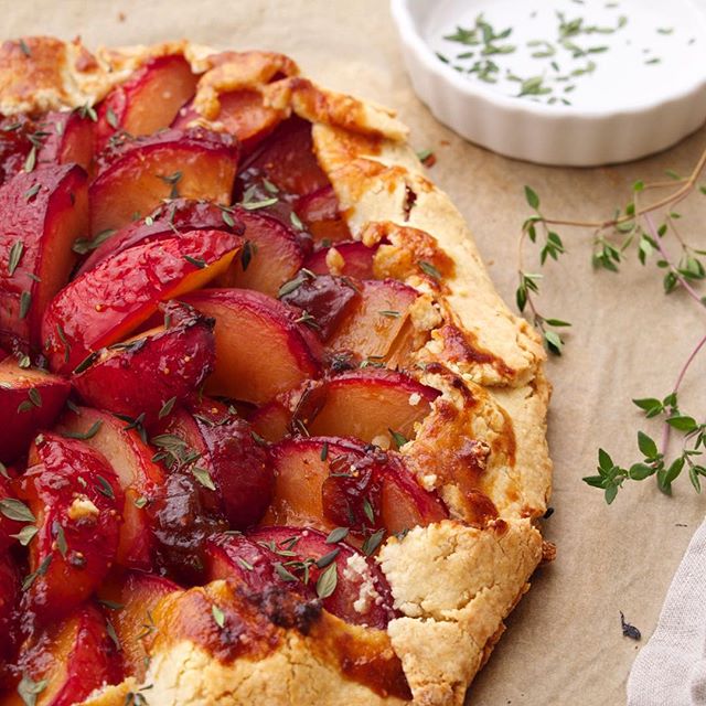 Pluot Galette With Honey & Thyme Recipe | The Feedfeed