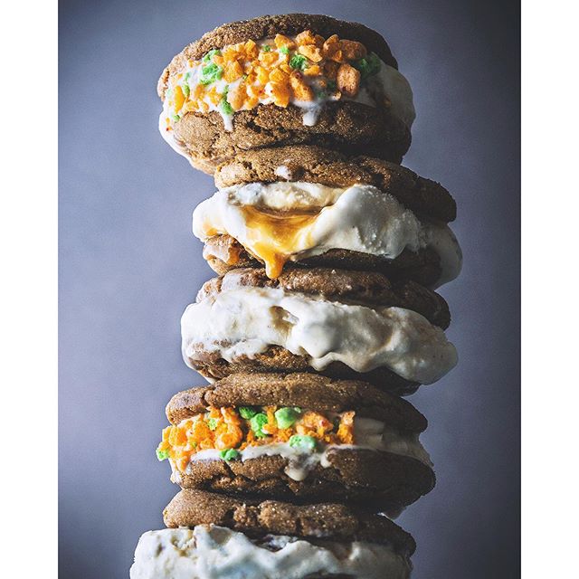 Apple Jacks Cereal Milk Ice Cream Sandwiches With Applejack (brandy ...