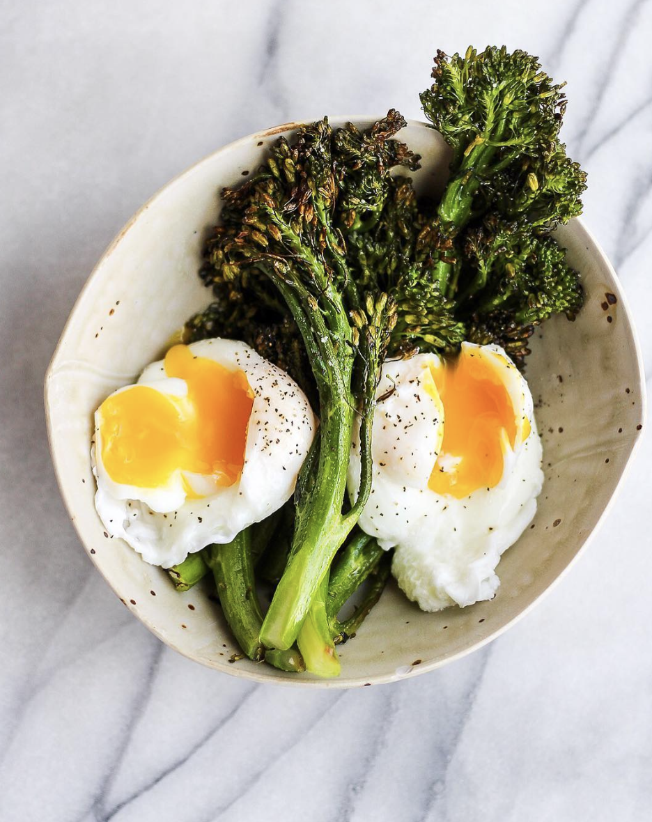 Roasted Broccolini With Poached Egg Recipe The Feedfeed