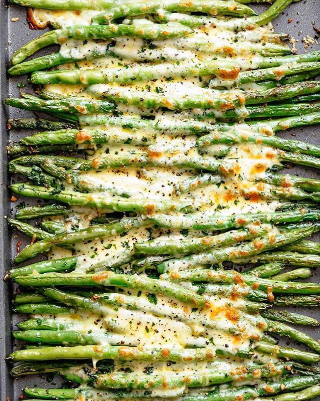 Garlic Roasted Green Beans with Mozzarella Cheese Recipe | The Feedfeed