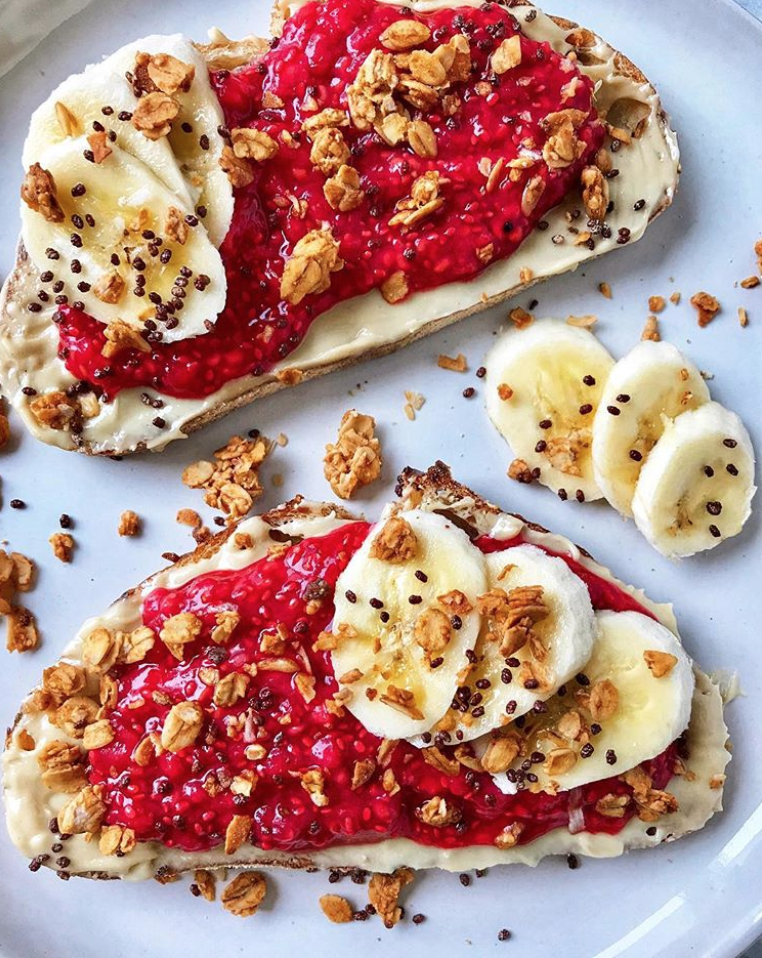 PB & J Toast with Raspberry Chia Jam Recipe | The Feedfeed