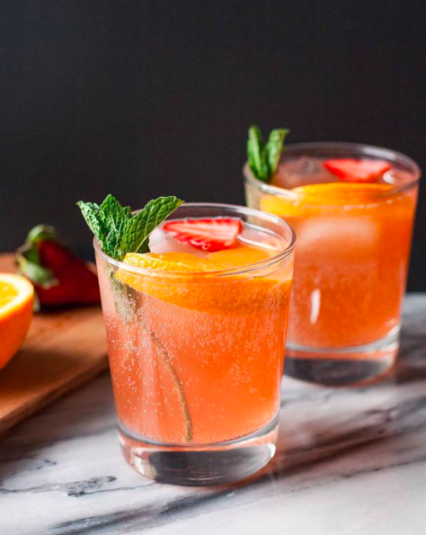 Orange Strawberry Ginger Fizz Recipe | The Feedfeed