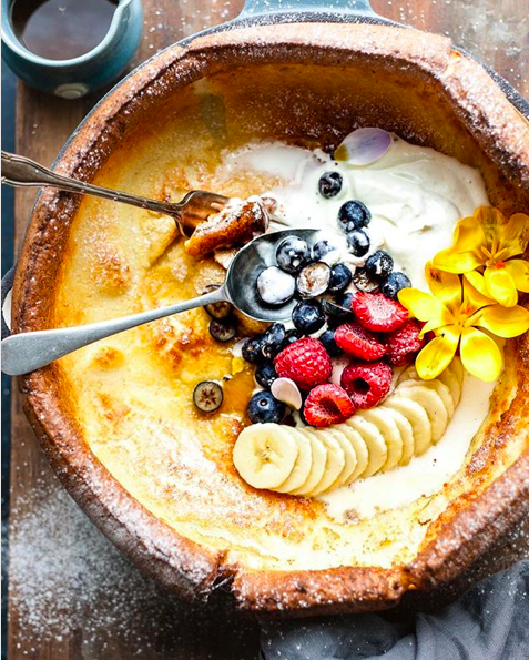 Maple Dutch Baby Pancake with Fruit Recipe | The Feedfeed