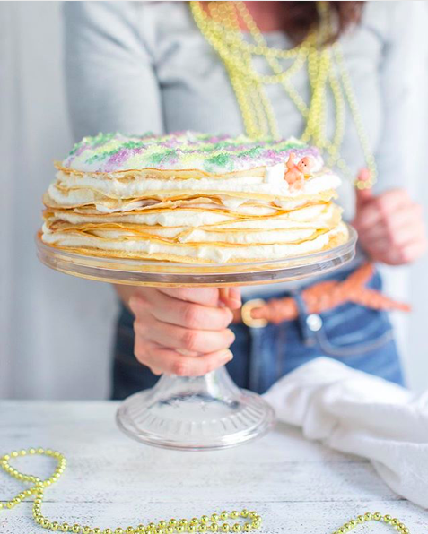 Mardi Gras Crepe King Cake Recipe | The Feedfeed