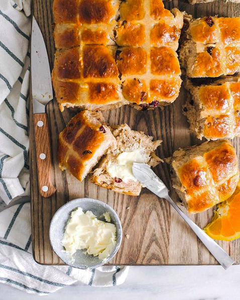 Cranberry Orange Hot Cross Buns Recipe | The Feedfeed