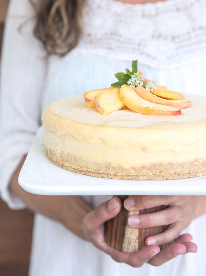 Peach and Honey Ice Cream Cake Recipe | The Feedfeed