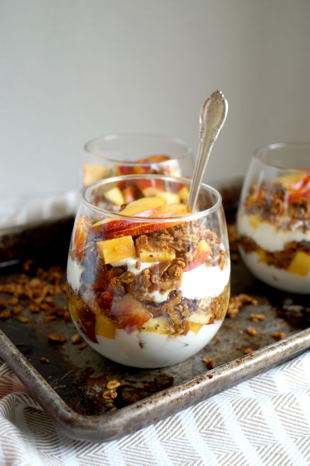 Brown Sugar Granola Parfaits with Peach Yogurt Recipe | The Feedfeed