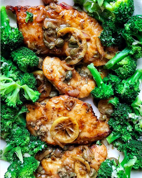 Chicken Piccata with Broccoli Recipe | The Feedfeed