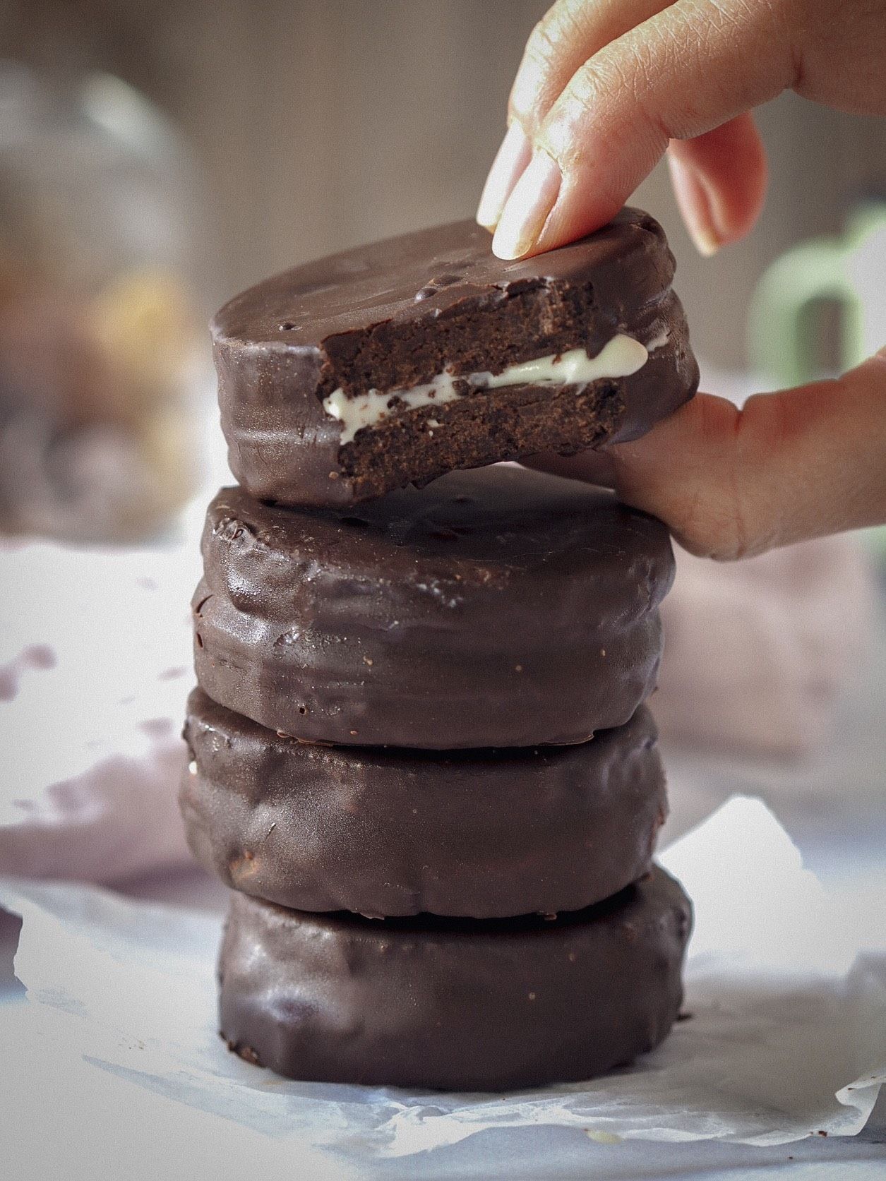 Chocolate Sandwich Cookies with Coconut Cream Recipe | The Feedfeed