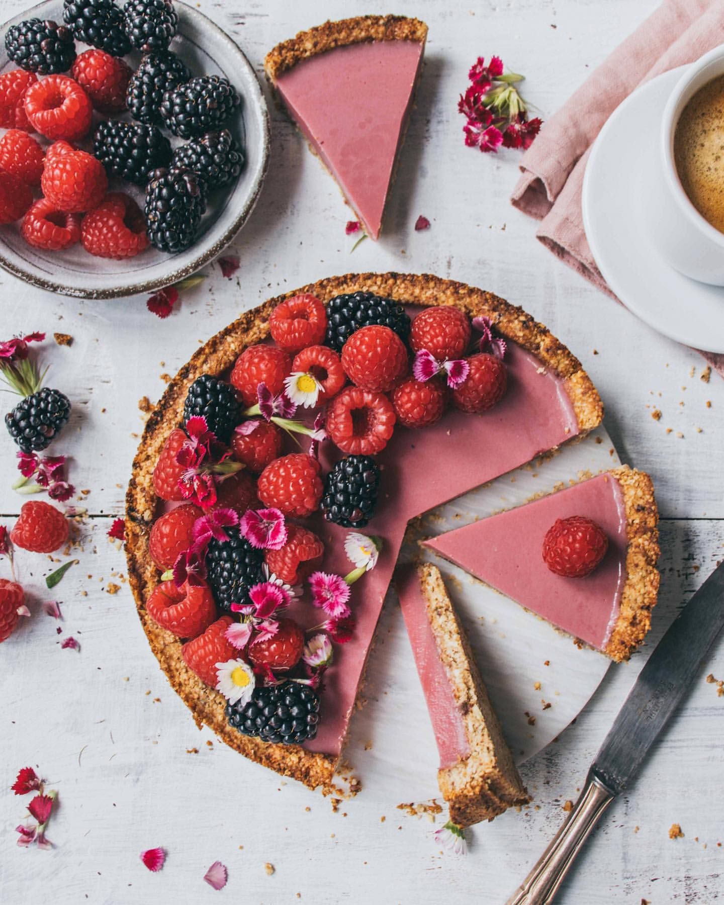 Coconut Raspberry Tart Recipe | The Feedfeed