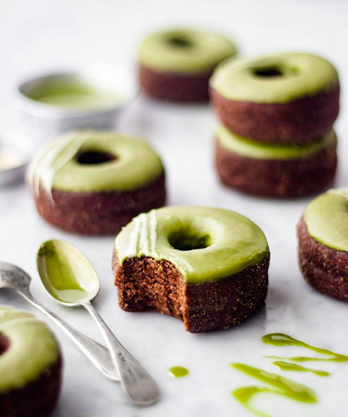 Matcha Glazed Chocolate Doughnuts Recipe | The Feedfeed