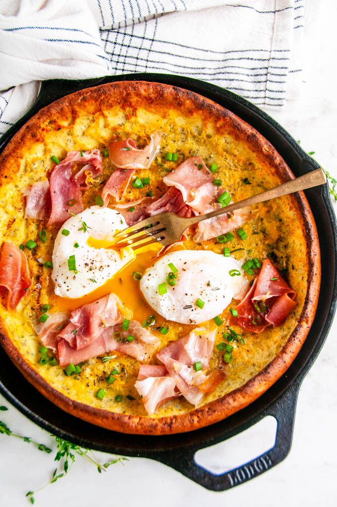 Herb Cheddar Dutch Baby Recipe | The Feedfeed