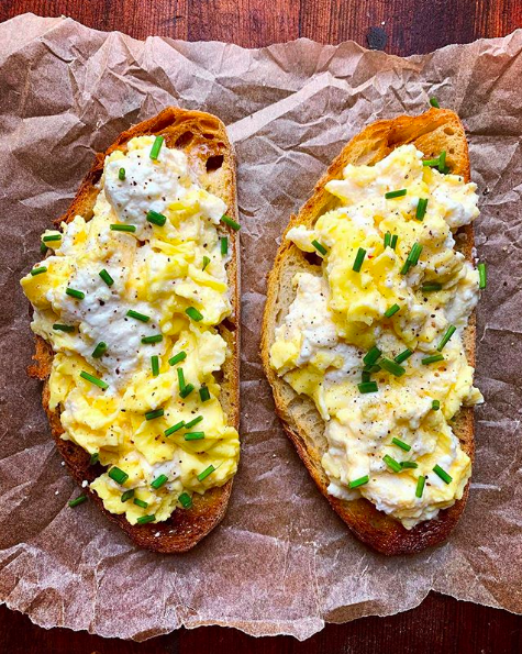 Soft Scrambled Ricotta Eggs Toast Recipe | The Feedfeed