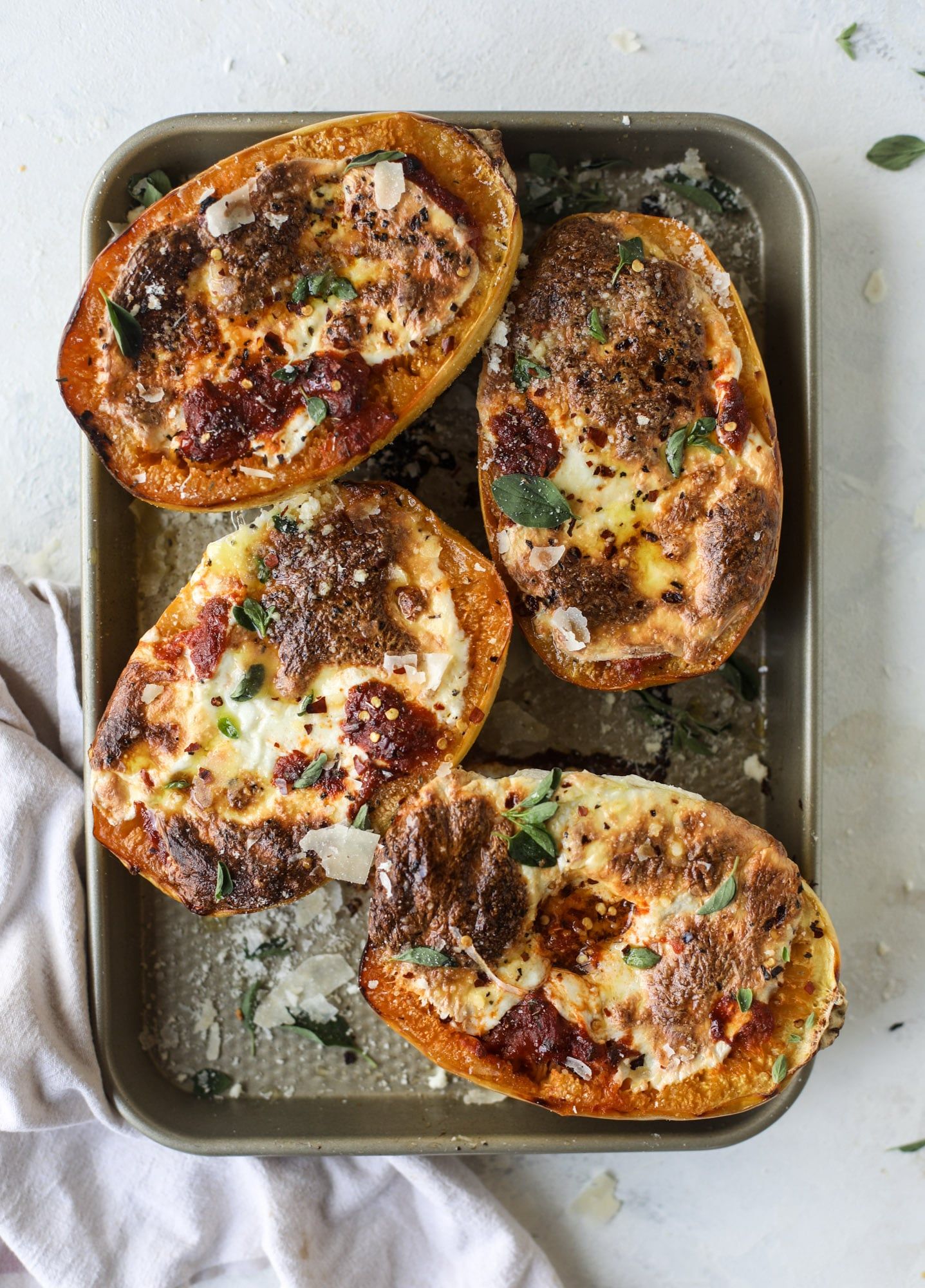 Spaghetti Squash Parmesan Boats Recipe | The Feedfeed